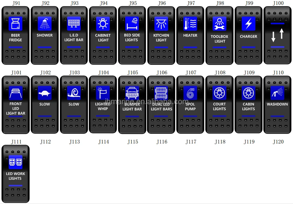 Carling Rocker Switch Labels - Durable & Clear Identification