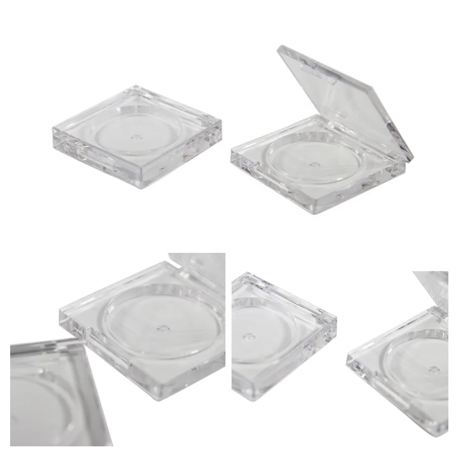 Factory Wholesale Transparent Square Empty Makeup Packaging Compact ...