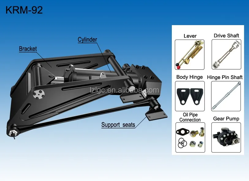 3-5ton Tipper Truck Hydraulic Cylinder Hoist Krm 92 For Dump Truck ...