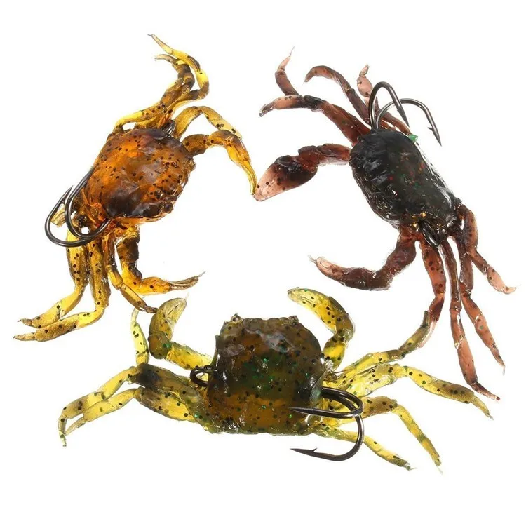 Soft Crab Fishing Lures Bait 8cm/34.5g With Single Hooks Jigging Lure ...