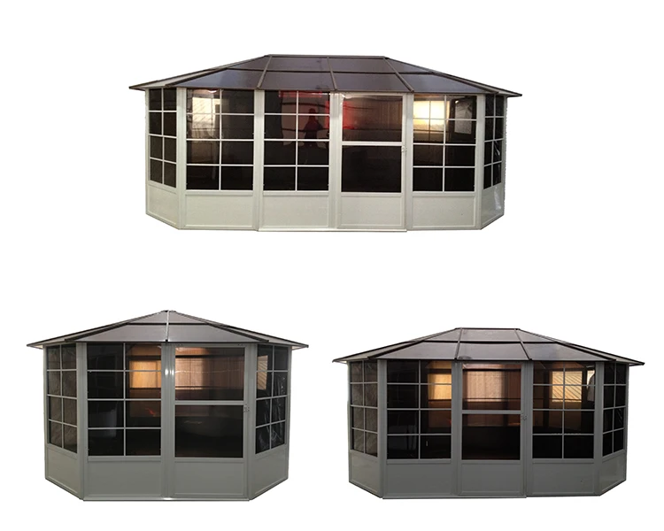 Poly Roof Aluminum Frame Octagon Gazebo 12'x12' Solarium - Buy Solarium ...