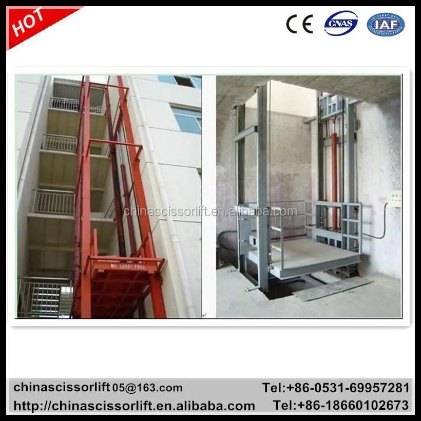 Guide Rail Roller Wheel Freight Elevator Indoor Goods Lift For ...