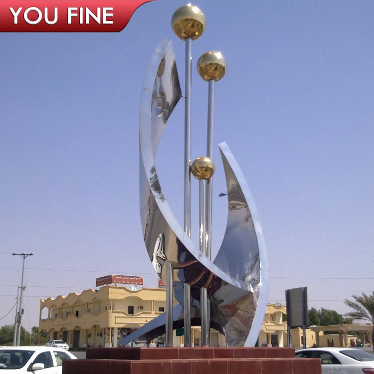 Large Modern Monument Arts Sphere Outdoor Landmark Stainless Steel ...