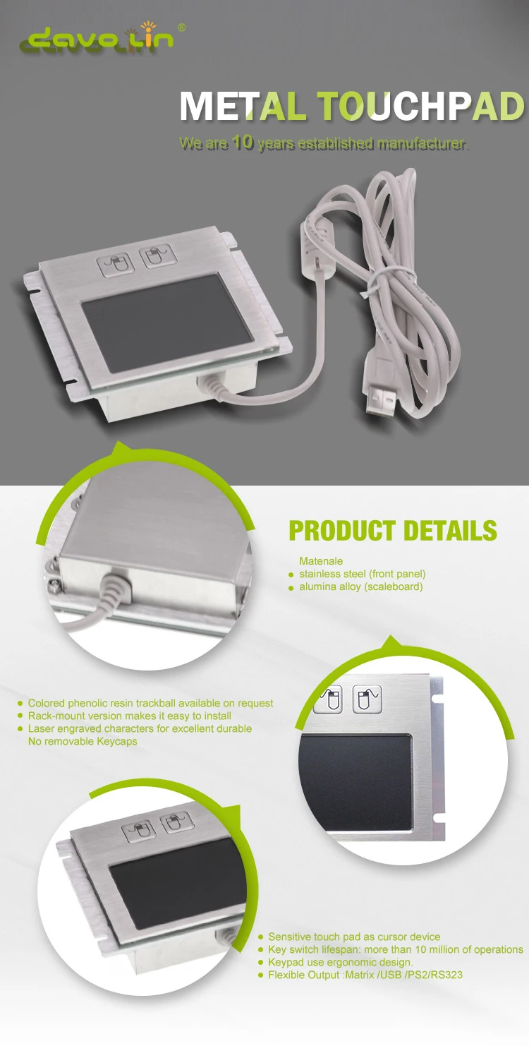 Custom 80x80mm Panel Mount Ip65 Waterproof Rugged Wired Usb Industrial ...