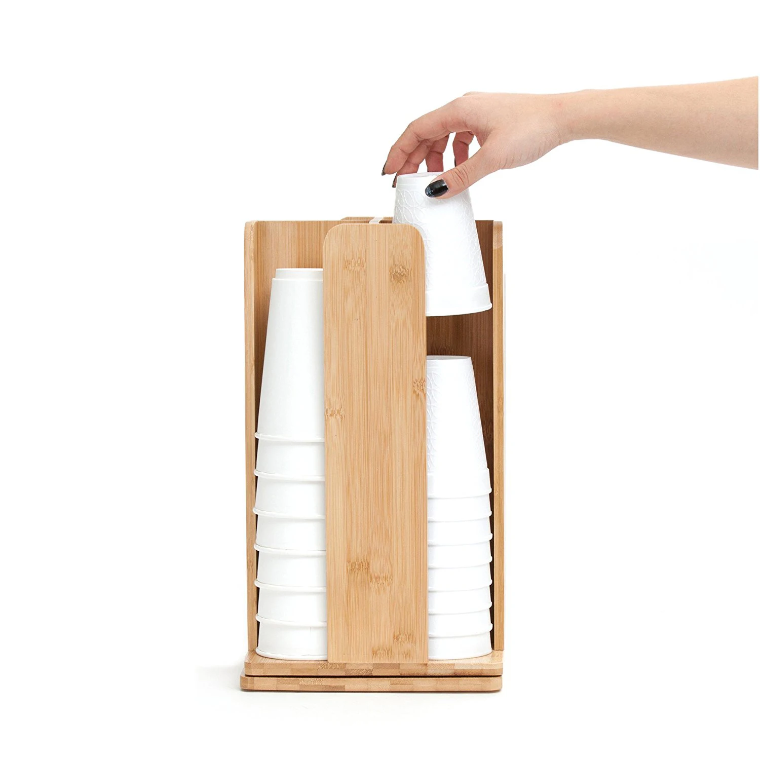 Paper Cup and Lid Organizer Carousel - 4 Compartment Dispenser