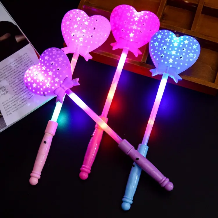 Shining Star Glow Stick Colorful Led Glow Stick Rose Star Heart Shaped ...