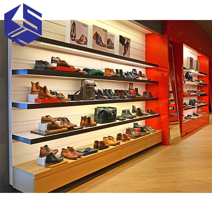 Nice Design Retail Store Gondola Wooden Shoe Display Rack Stand White ...