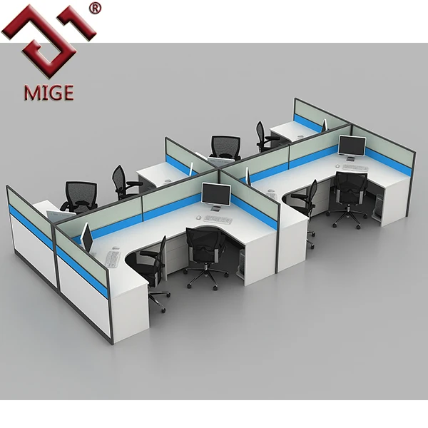Free-standing Cubicles - Dual Modern Office Partition Workstation