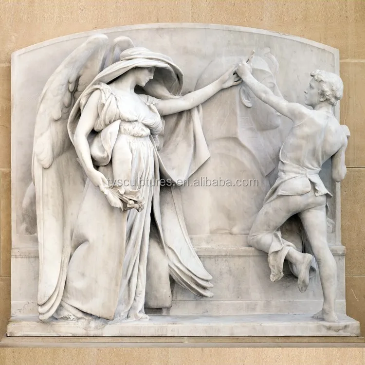 Popular Design Stone Angel Relief Male And Female Statue Relief ...