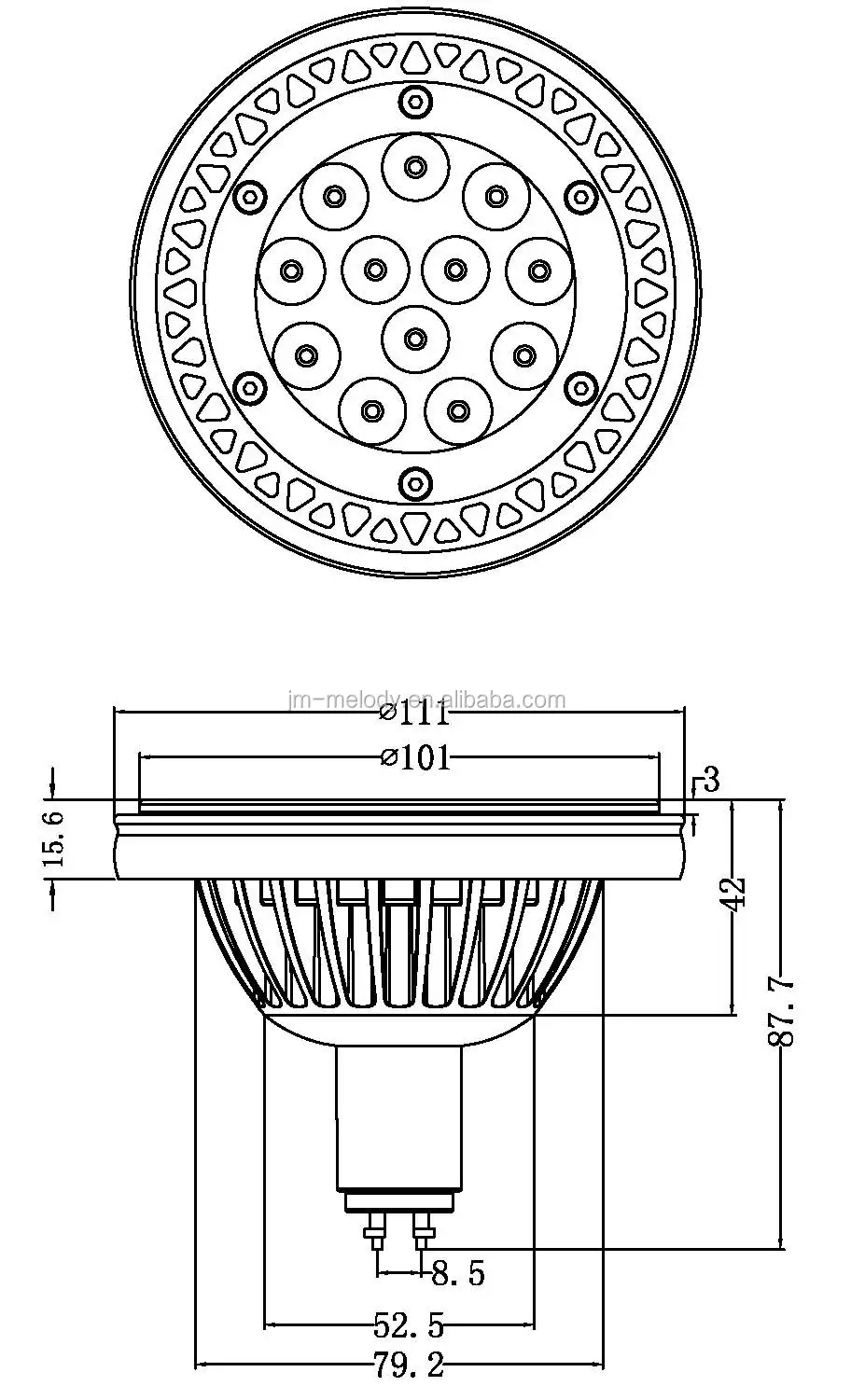Gx8.5 Led Light 14w Spotlight Cob 24 Dergee Cdmr 12w Cdm-r111 10w Led ...
