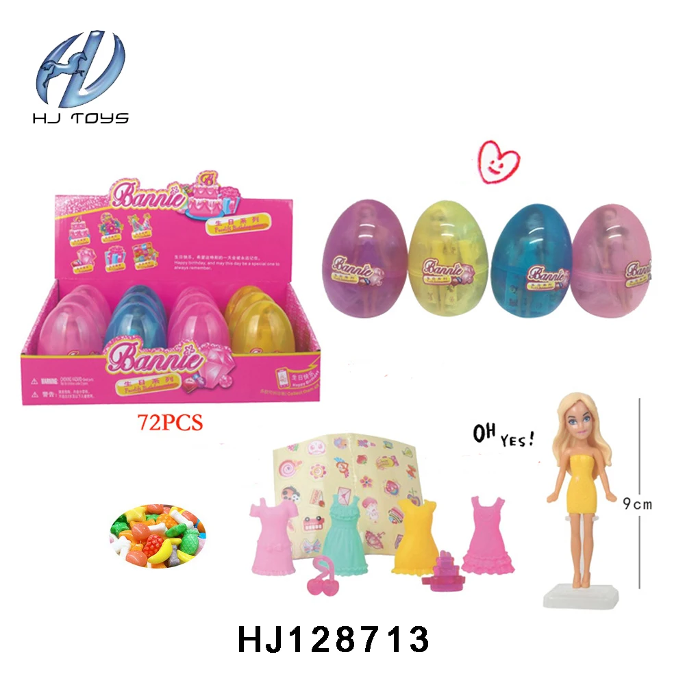 Hot Selling Toys Candy Surprise Egg Box Plastic Candy Toys Change Girl ...