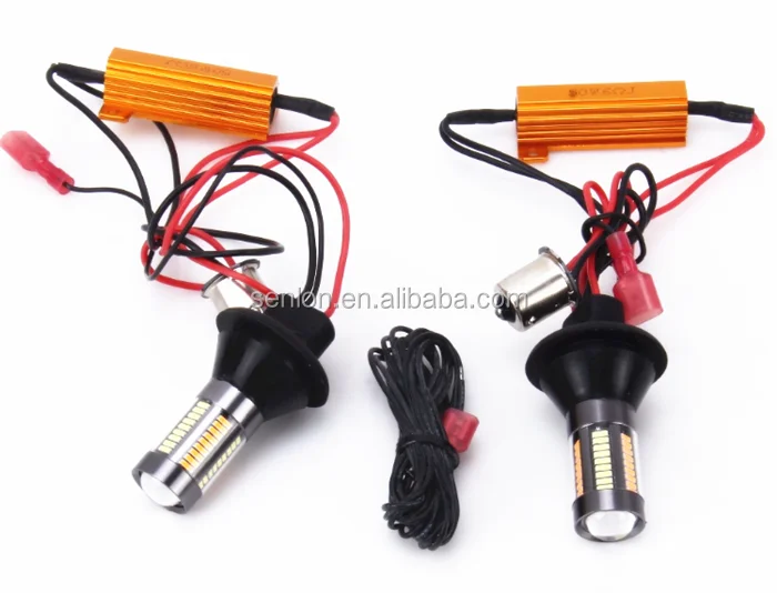High Bright White Amber Led Car Drl Turn Signal Light 1156 3156 7440 ...