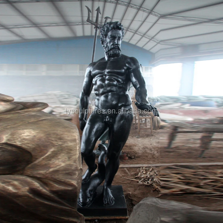 Metal Antique Greece Figure - Bronze Poseidon Statue