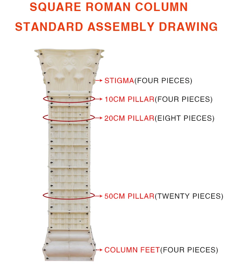ABS Plastic Concrete Pillar Molds - Durable & Precise
