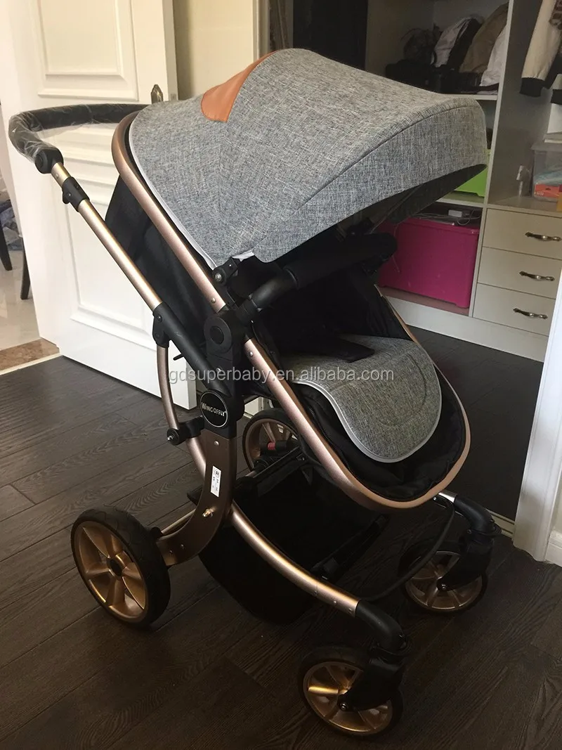 Russian Wholesale New Luxury Baby Stroller 3 In 1 High Landscape Four ...