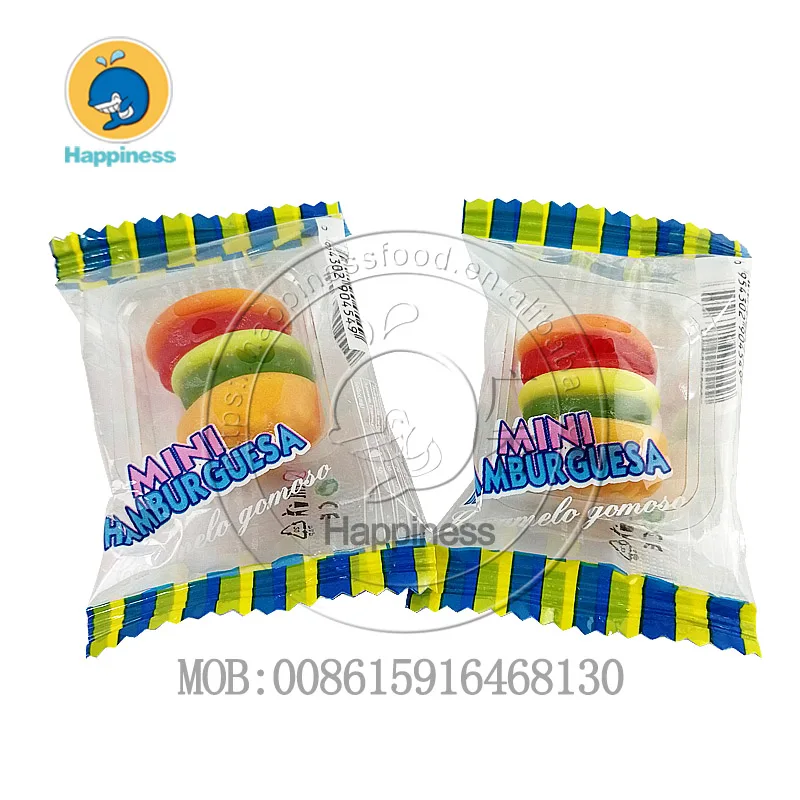 Halal Mini Soft Fruity Flavor Hamburger Shape Gummy Candy| Alibaba.com