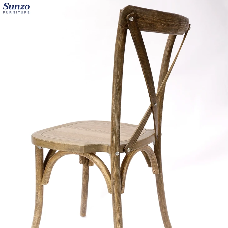 Natural Color Beech Wood Cross Back French Bistro Chairs Hotel Event ...