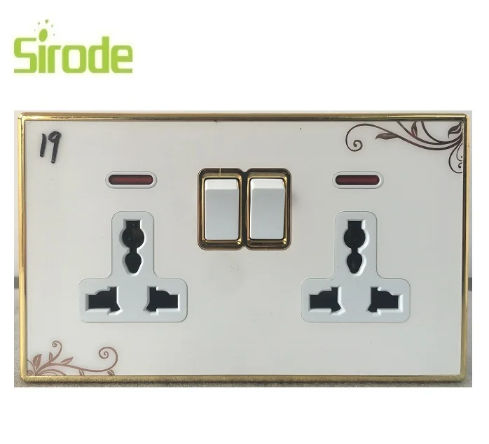 13a 2 Gang Switched Multi-function Socket Double Socket For Bs Standard Acrylic Materia - Buy ...