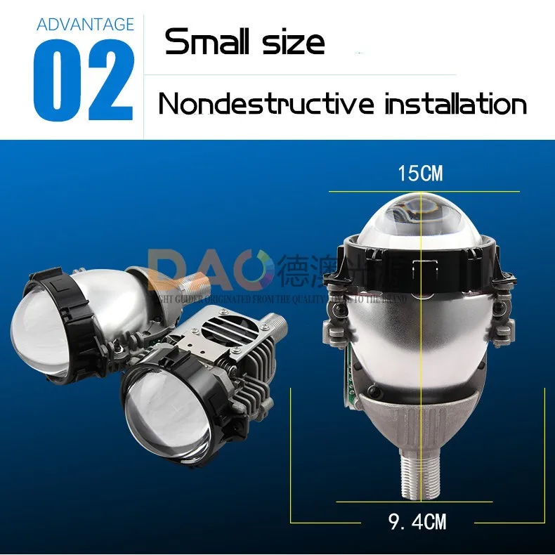 DAO Car Headlight Bi LED - Universal Non-Destructive Install