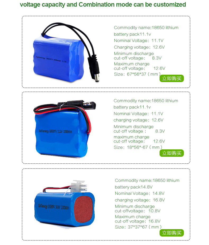 Smart Rechargeable Li Ion Battery Pack Great Power Li-ion Battery 7.4v ...