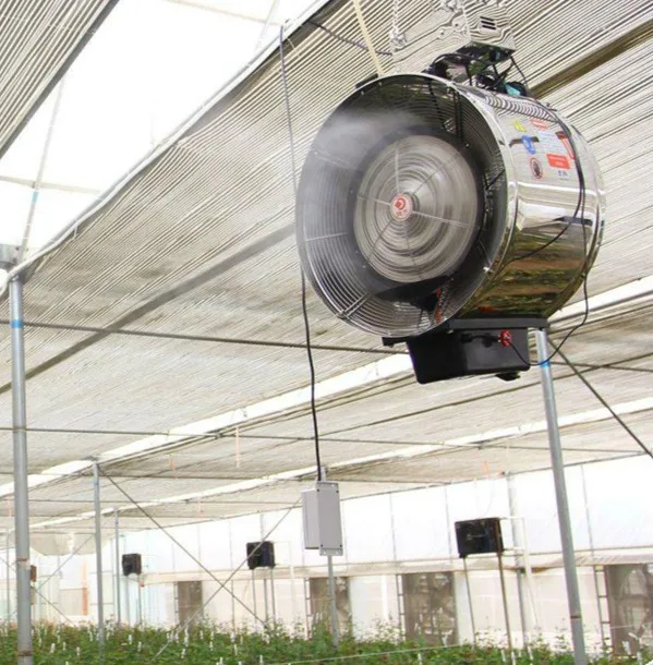 Greenhouse Hanging Type Air Circulation Fan with Mist Spray
