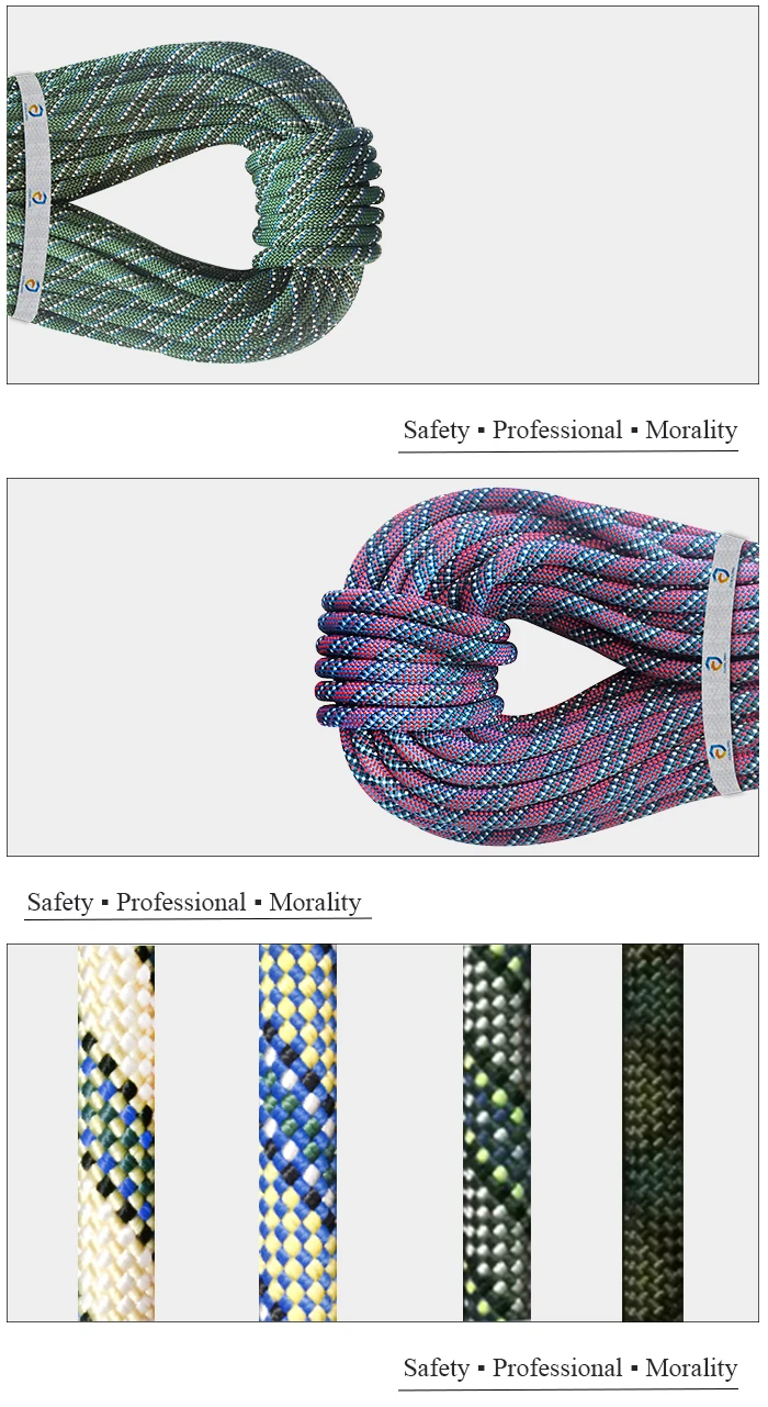 Uiaa Ce 9.8 Mm Nylon Dynamic Rope For Outdoor Rock Climbing - Buy ...