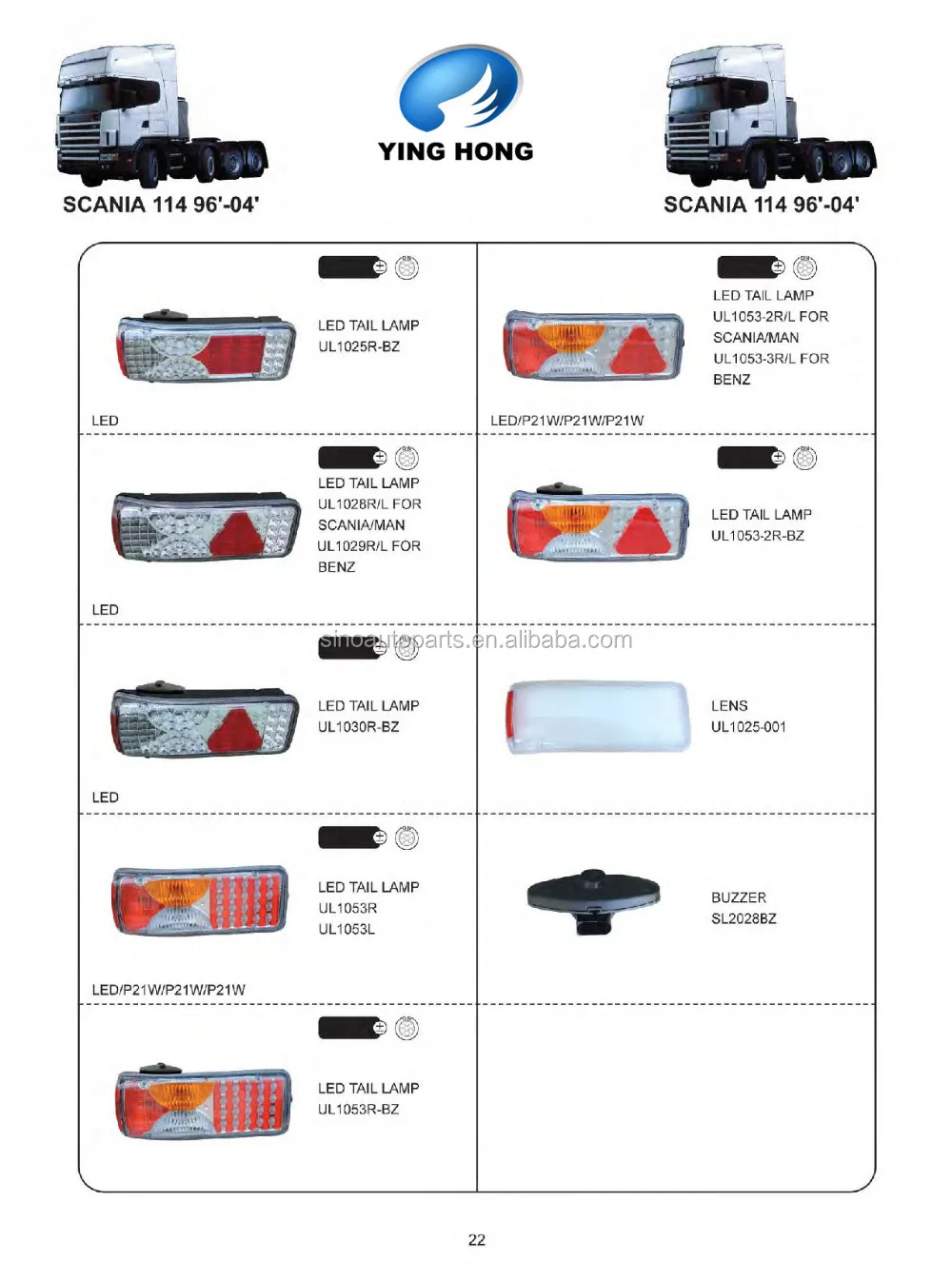 Truck Head Lamp Light 1732510 1732509 1732508 1732507 For Scania 114 96 ...