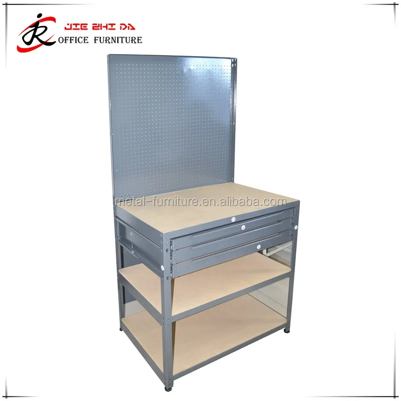Heavy Duty Workshop Metal Workbench Steel Fabrication Work Table With ...