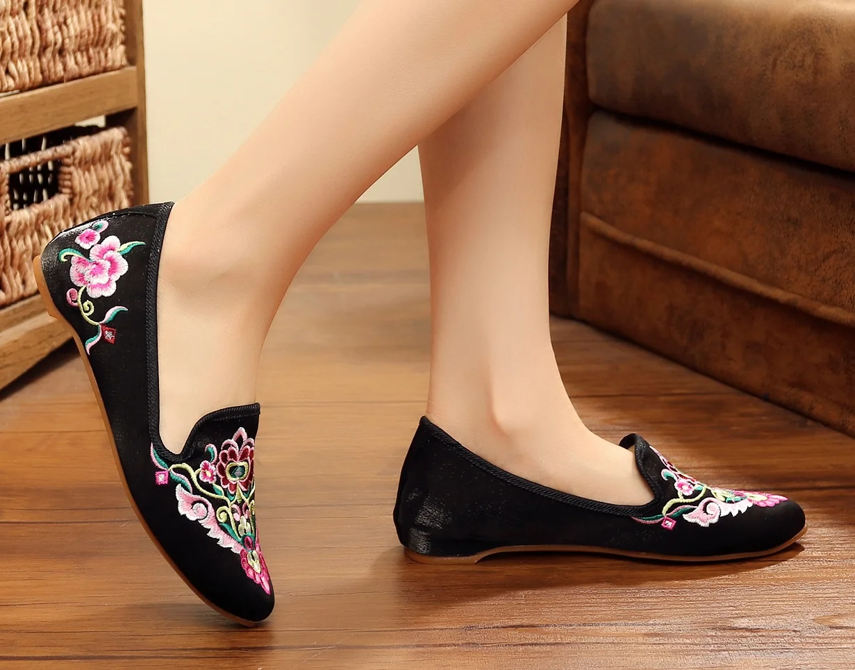 Woman Spring/autumn Chinese Traditional Lady Embroidered Floral Shoes ...