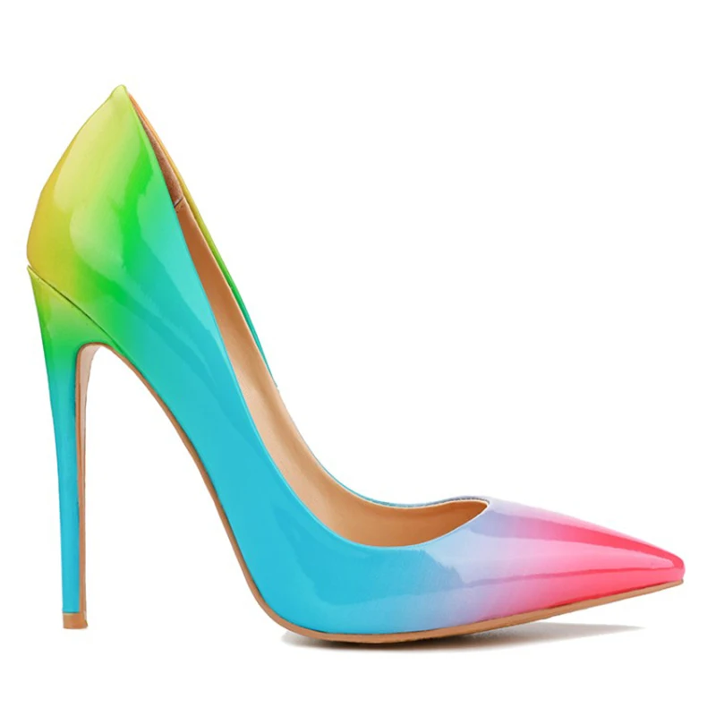 2019 New Women Pump Stiletto High Heels Rainbow Color Heels Women Shoes ...