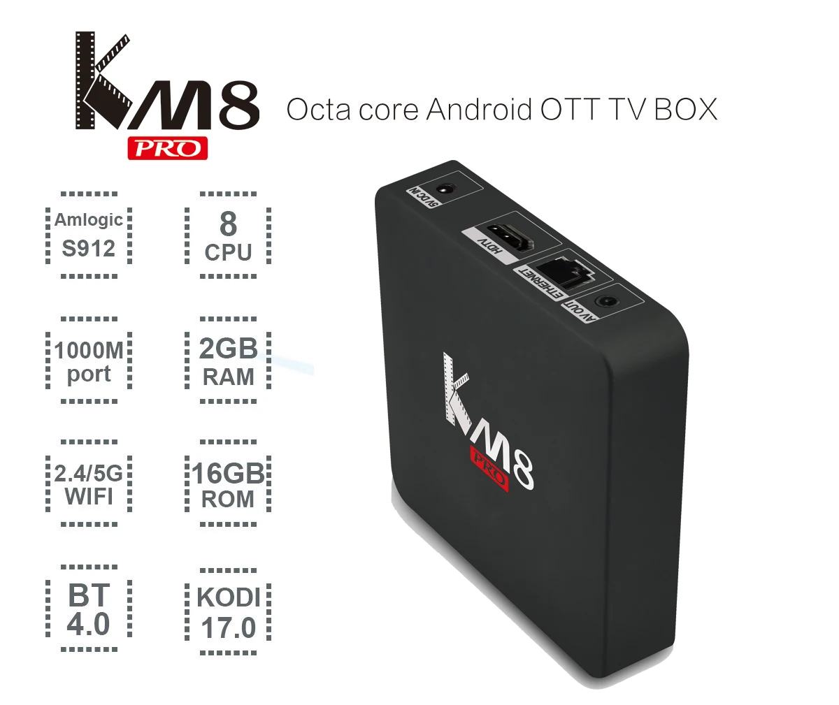 Newest Km8 Pro Iptv Linux Smart 4k Tv Box Amlogic S912 Octa Core 2gb ...