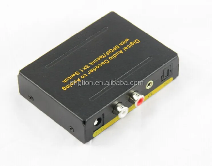5.1ch Audio Decoder 3 Port Optical Spdif Switcher Digital To Analog Rca ...