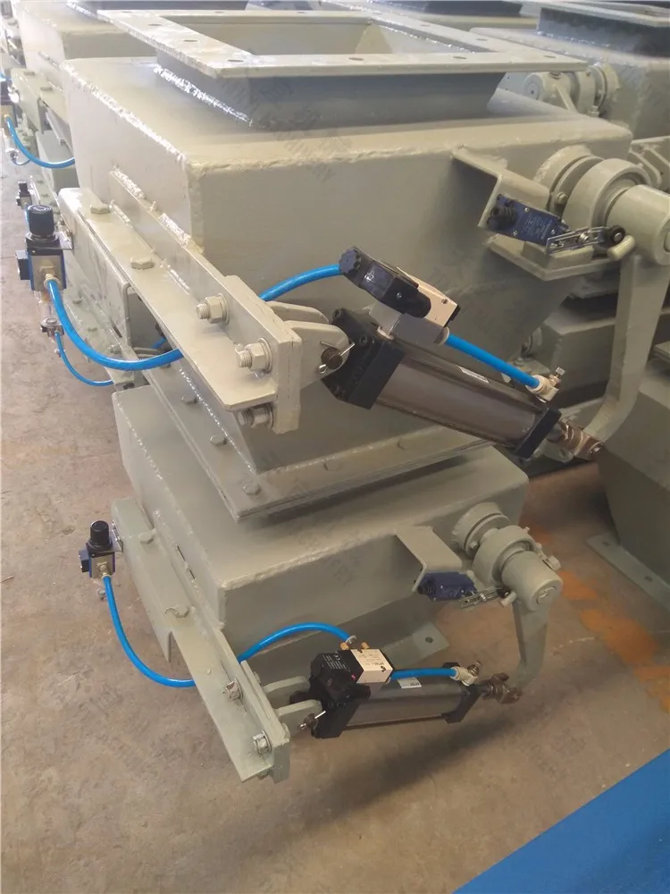 Double Flap Gate Valve with Pneumatic Actuator for Ash Discharge