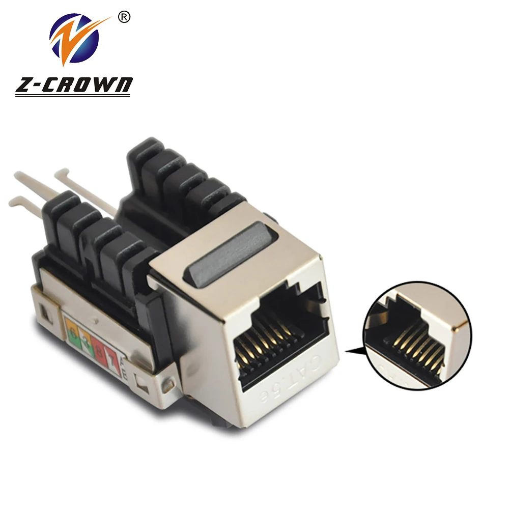 Cat6a Shielded Keystone Jack RJ45 - 180 Degree Network Module