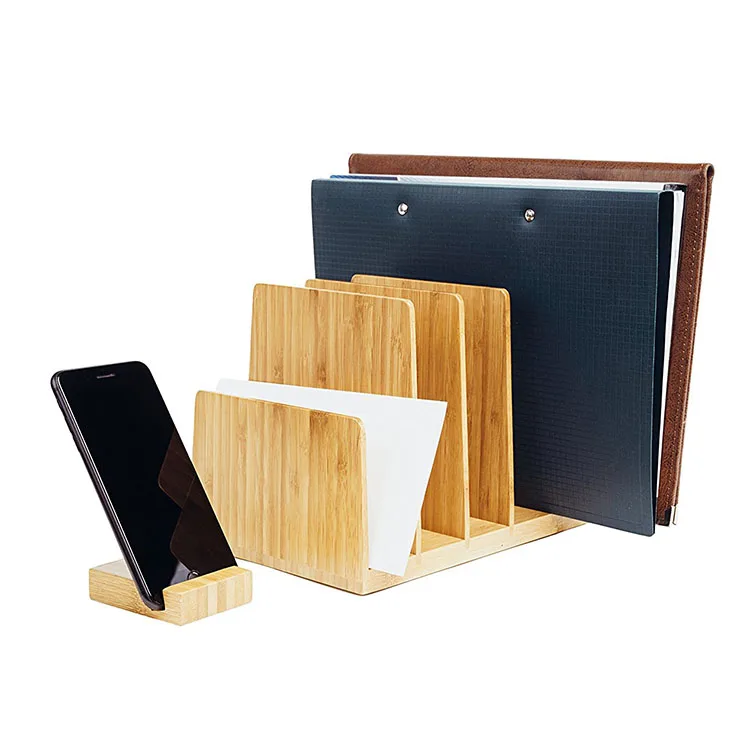 Bamboo Desk File Tray Office Organizer Desktop Document Folder ...