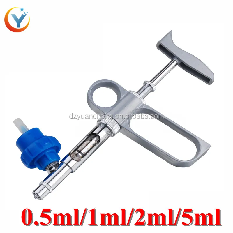 Brass Syringe Veterinary Automatic Vaccine Syringe With Bottle Holder 0 ...