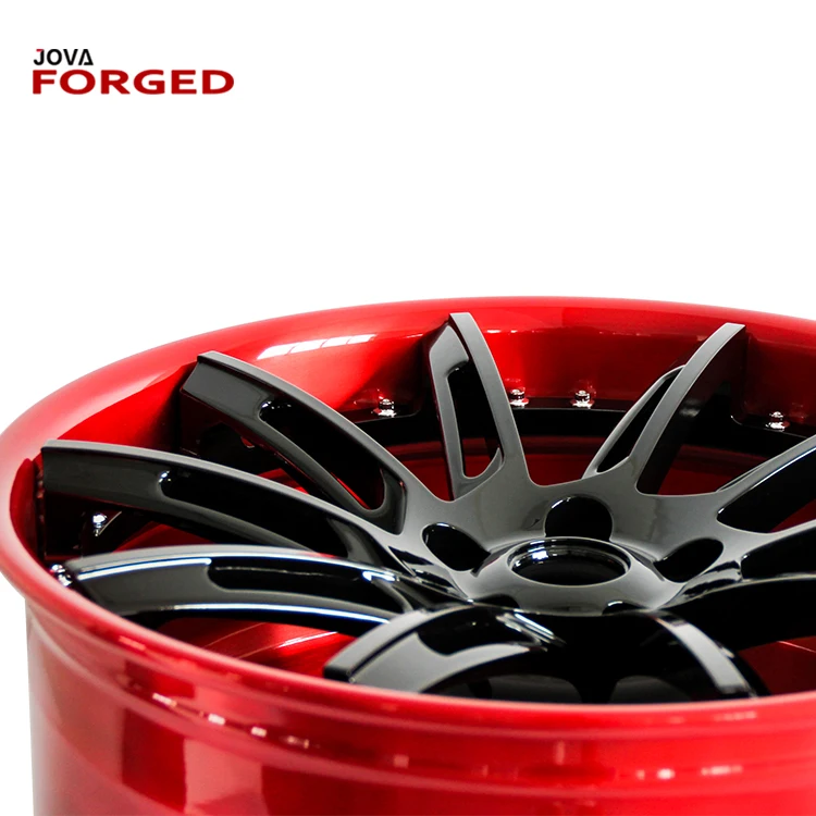 Shop Our Forged Alloy Wheels - Durable Black Rims Red Lip