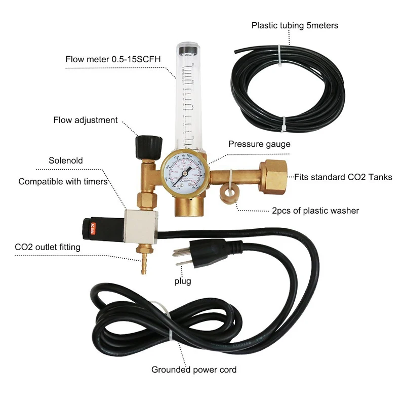 Co2 Regulator With Solenoid Valve And Flow-meter Emitter C02 Emitter ...