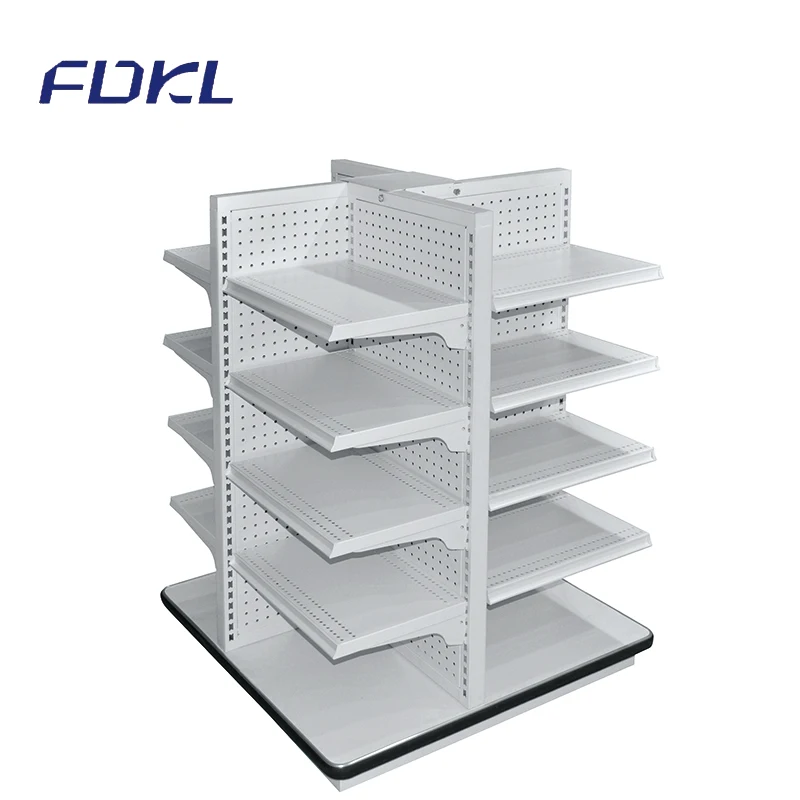 Four Way Display Stand - Versatile Retail Shop Shelves
