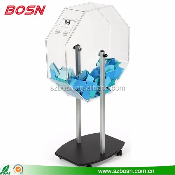 Clear Floor Free Stand Acrylic Lottery Ticket Display Perspex Lucky ...