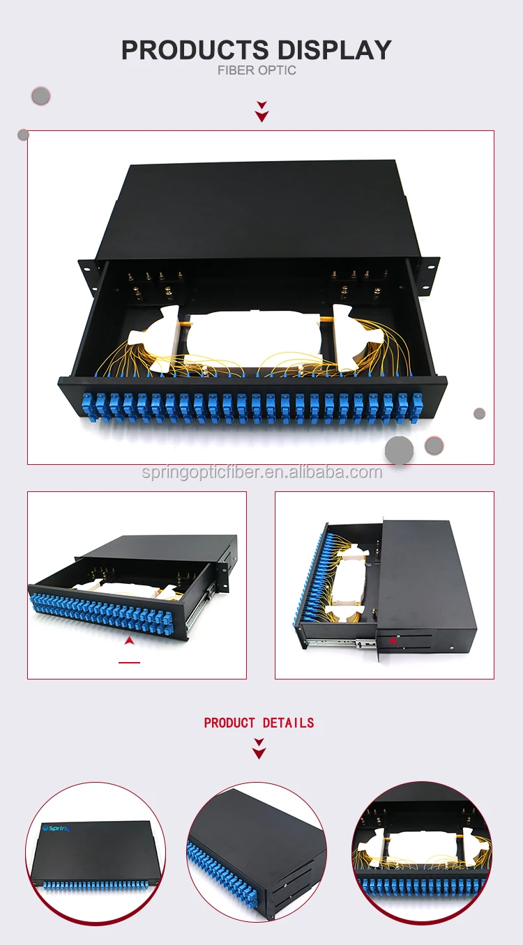48core SC Sliding Rack Mount FDF Splicing Fiber Optic Patch Panel SC ...