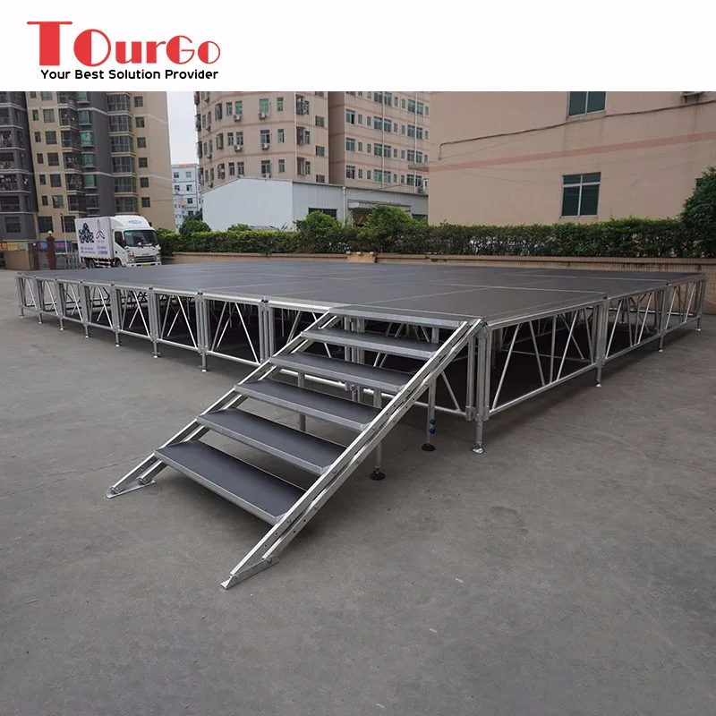 Tourgo Retractable Aluminum Portable Stage Platform For Outdoor Events ...