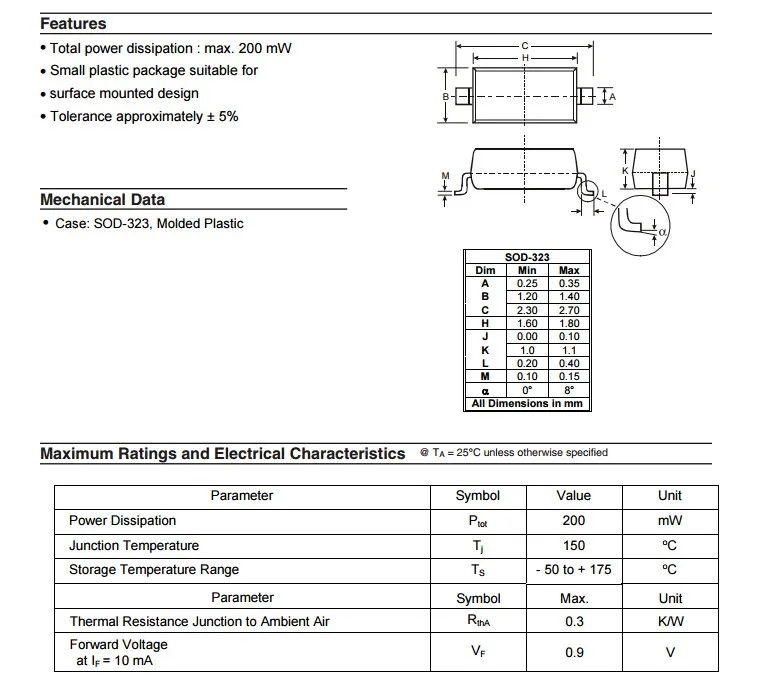 0.2w 3.0v Smd Diode Zener Sod-323 Mm3z3v - Buy Smd Diode Zener Sod-323 ...