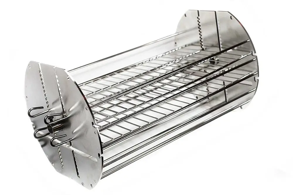 Universal Fit Outdoor Barbecue Stainless Steel Grill Rotisserie Basket