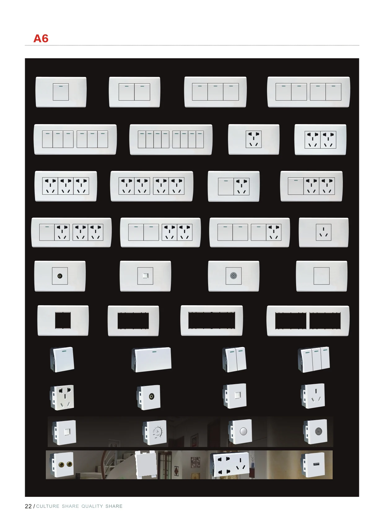 America Mexico Type Electrical Wall Switch Size Modular 3 Gang 2 Way ...