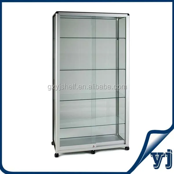 Aluminum 4 Layers Silver Cube Display Cabinets/aluminium Lockable ...