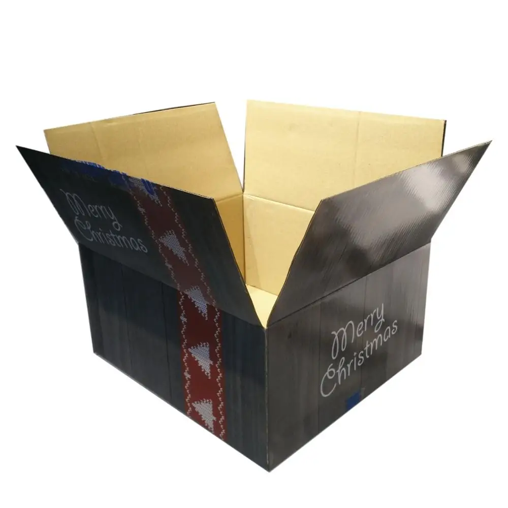 Cardboard Corrugate Paper Empty Carton Package Boxes With Black Handle ...