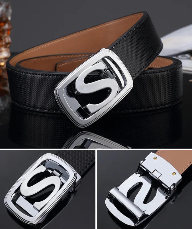 3.5cm Width S Letter Buckle Automatic Belts for Men