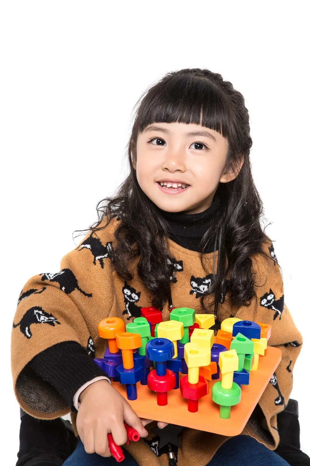 Stacking Peg Board Set Toy 30 Pegs Board,Colorful Stem Color Learning ...