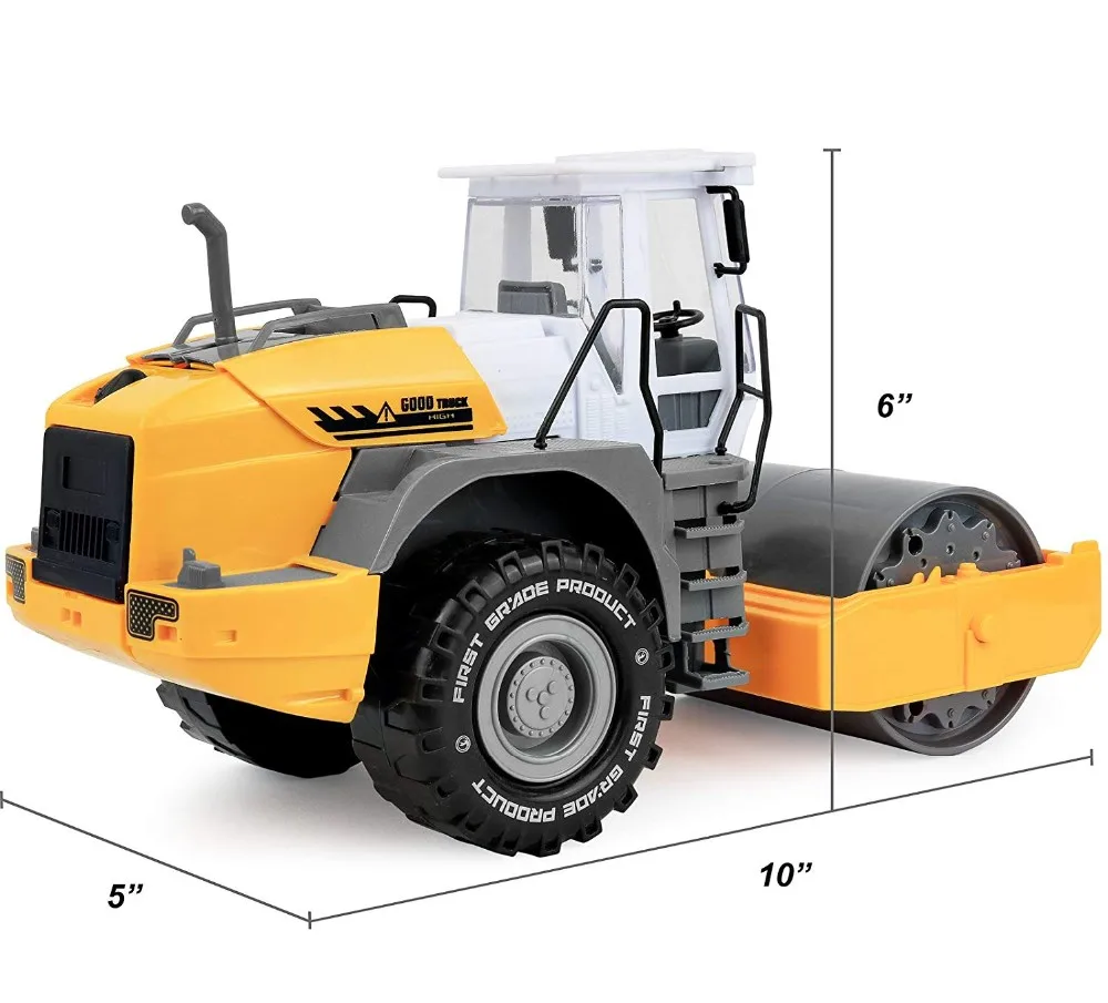 Friction Powered Jumbo Steamroller Truck - Construction Toy Vehicle for ...